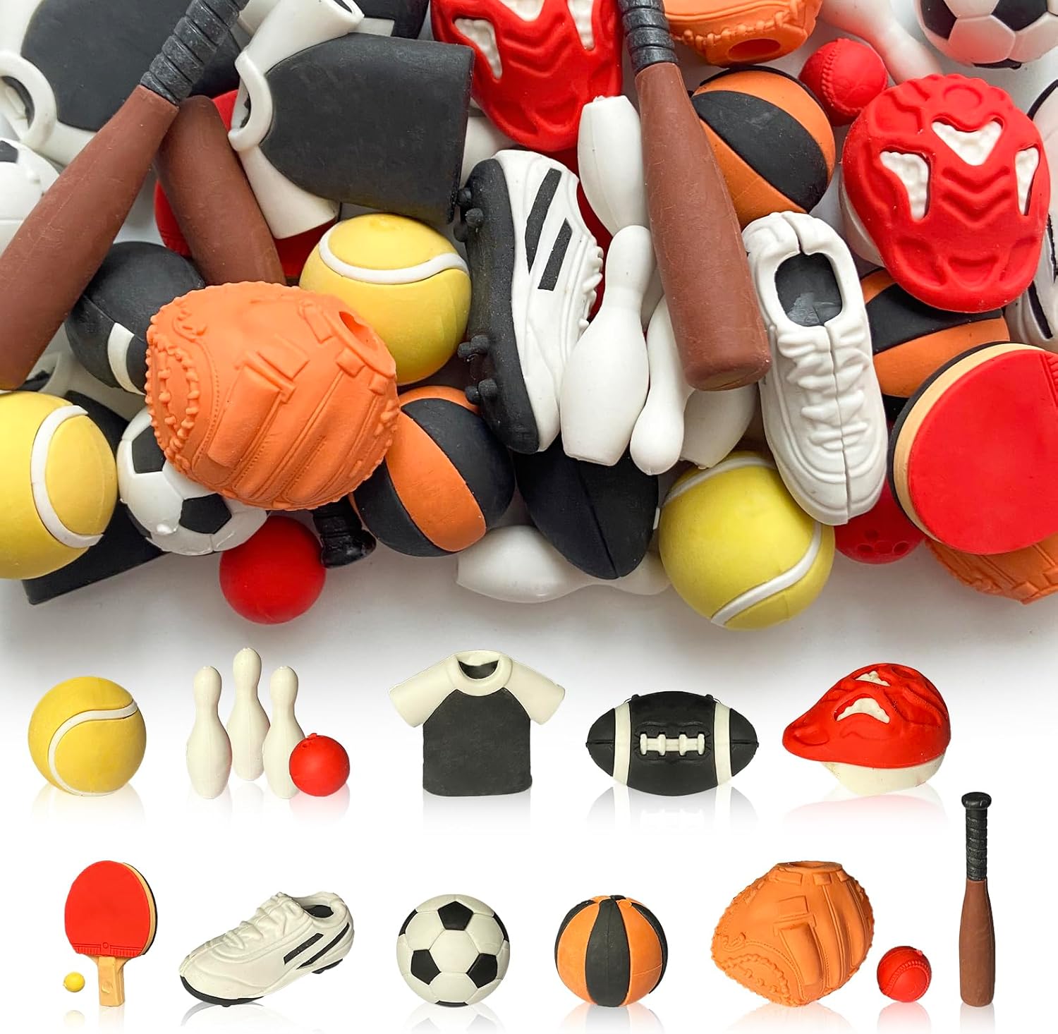 Amazon.com: Kaemi 32 Pcs Sports Erasers Desk Pets for Kids Classroom ...