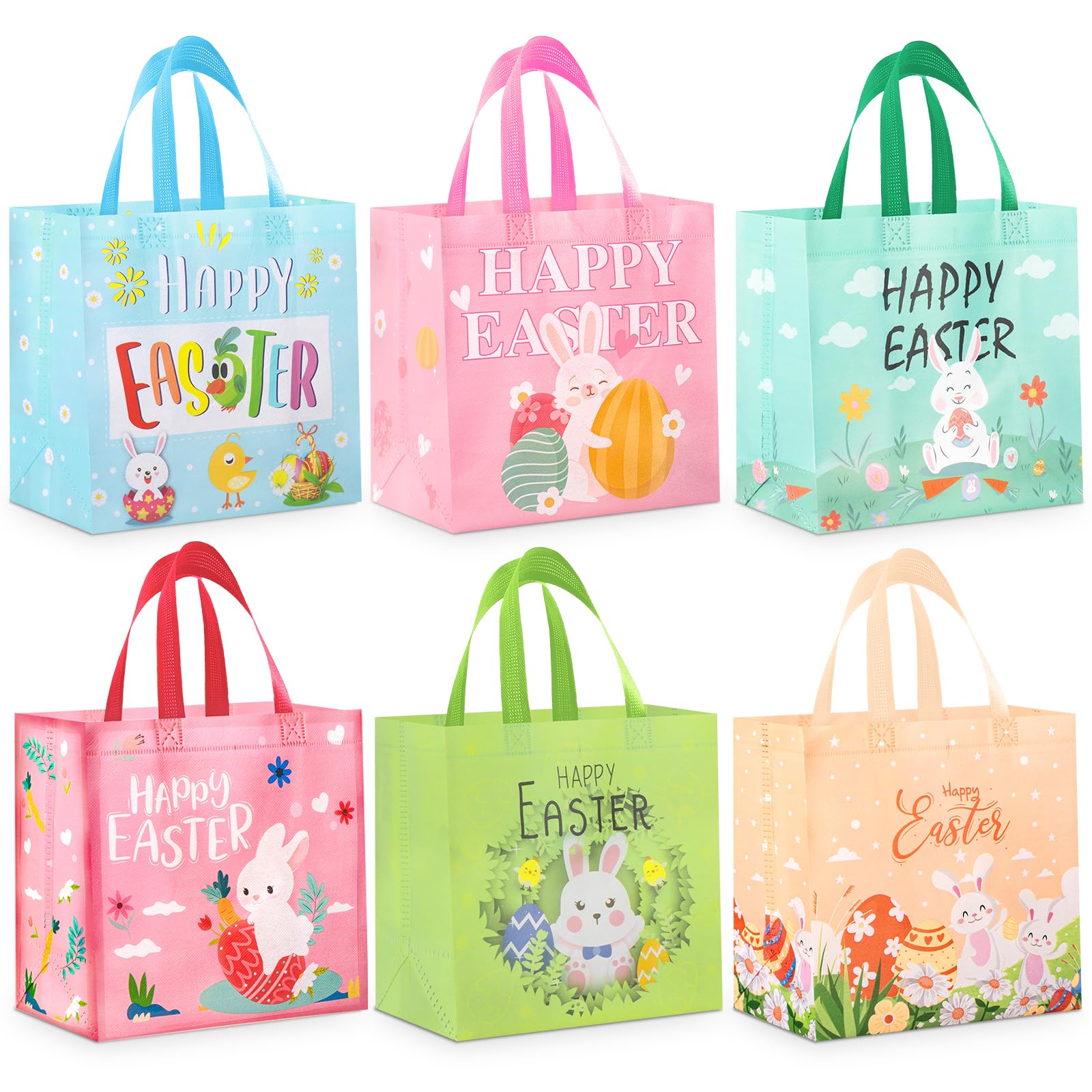 Amazon.com: duludulu 6PCS Easter Bags, Easter Gift Bags Easter Egg Hunt ...