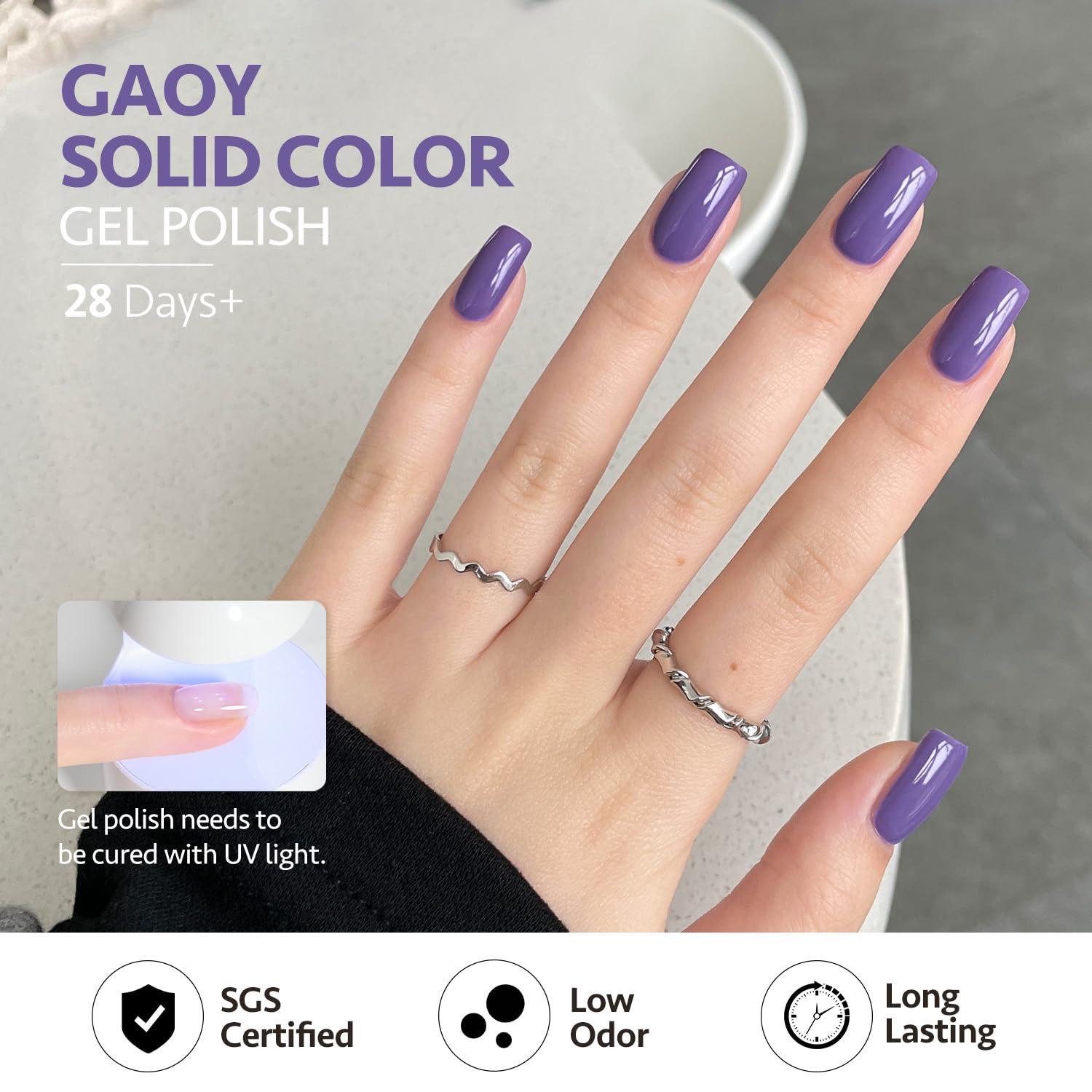 Snapklik.com : Purple Gel Nail Polish Set, 6 Colors Glitter Spakle Soak ...