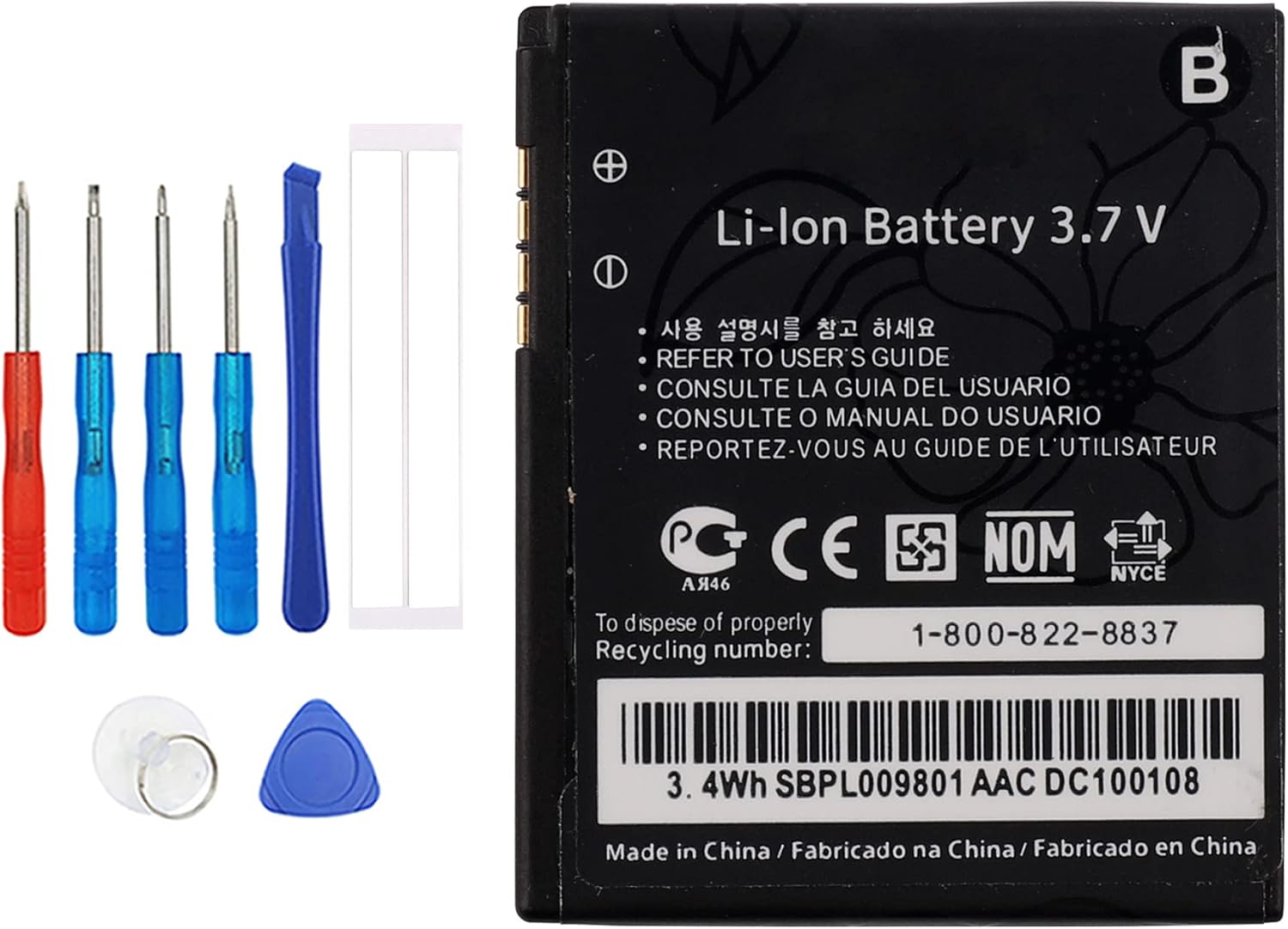 Vvsialeek LGIP-570N Batterie de rechange pour LG GM310 KV600 KV800 GD570 DLITE GS505 : Amazon.fr ...