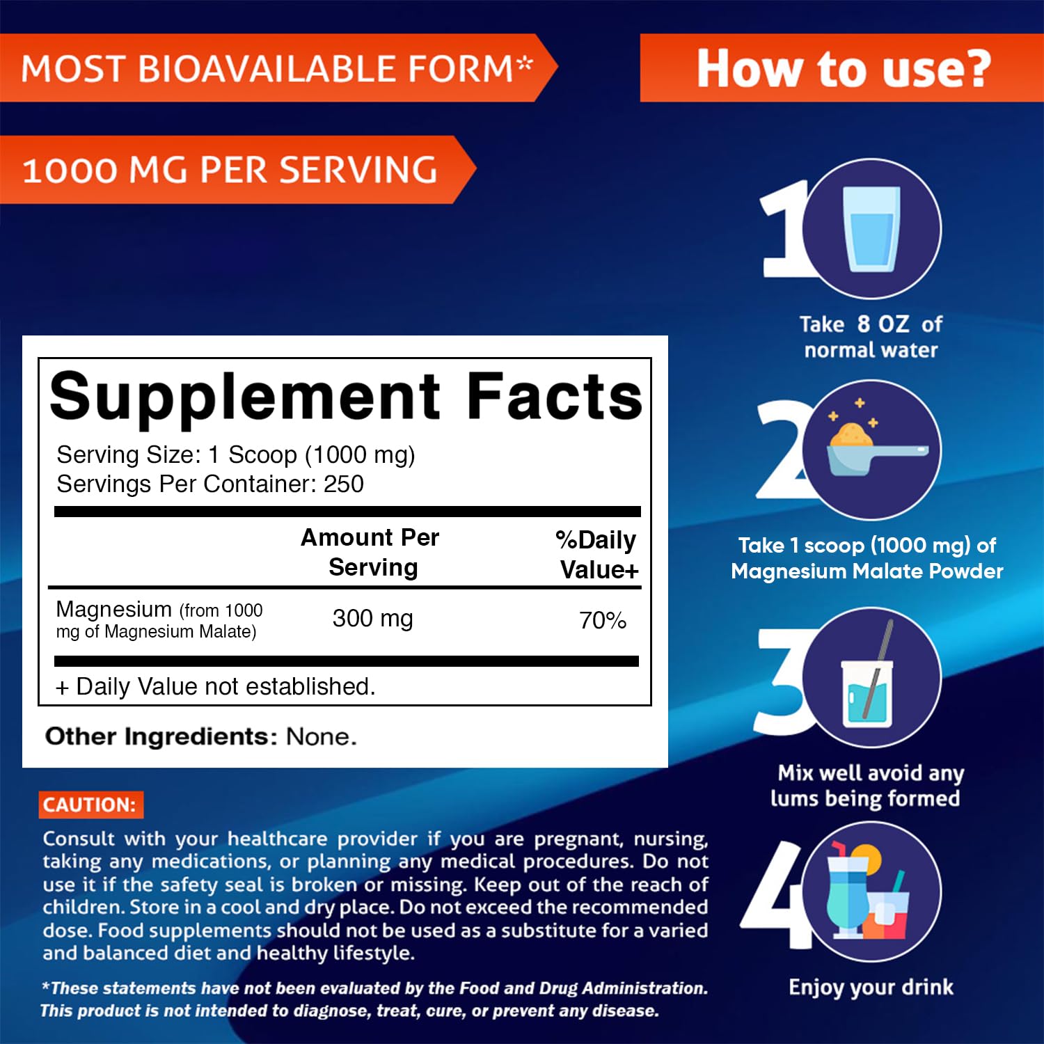 Snapklik.com : Vitamatic Magnesium Malate 1000mg Per Serving Supports ...