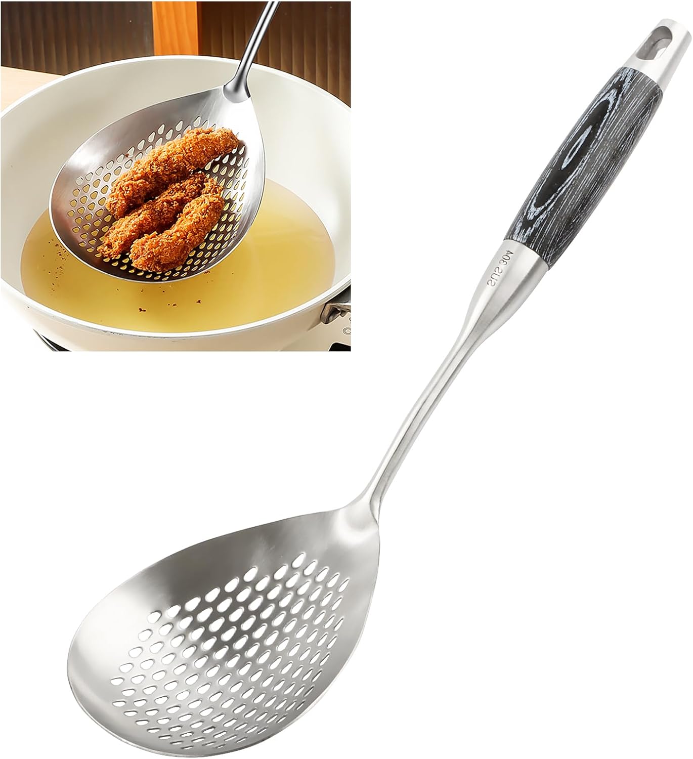 Amazon.com: GLENDAVENY Skimmer Slotted Spoon, 304 Stainless Steel ...