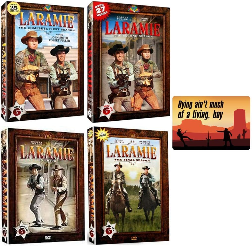 Laramie: Complete Series Seasons 1-4 DVD Collection with Bonus Sticker ...