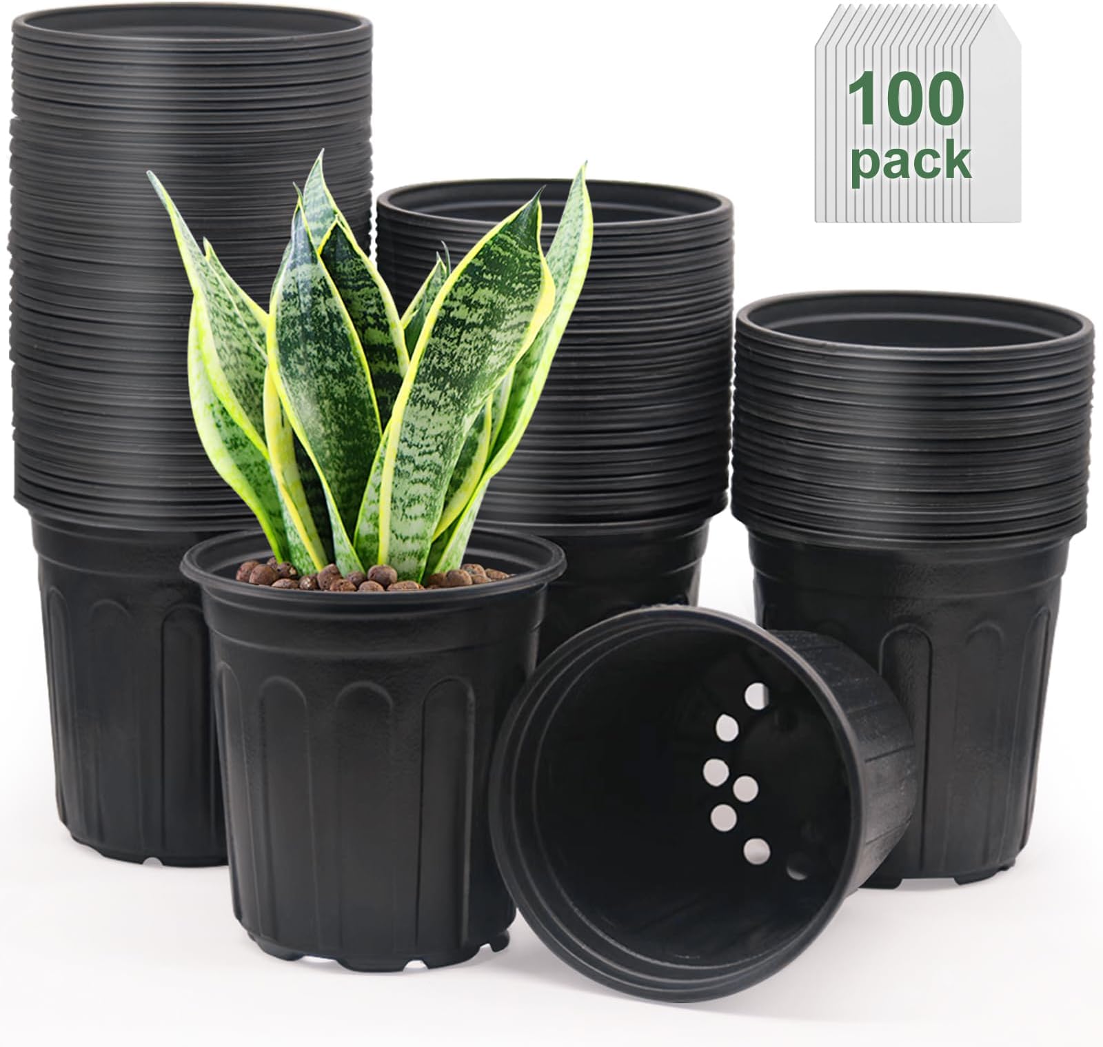 Amazon.com: Seed Kingdom 100 New Plastic Nursery 1 Gallon Trade Pot ...