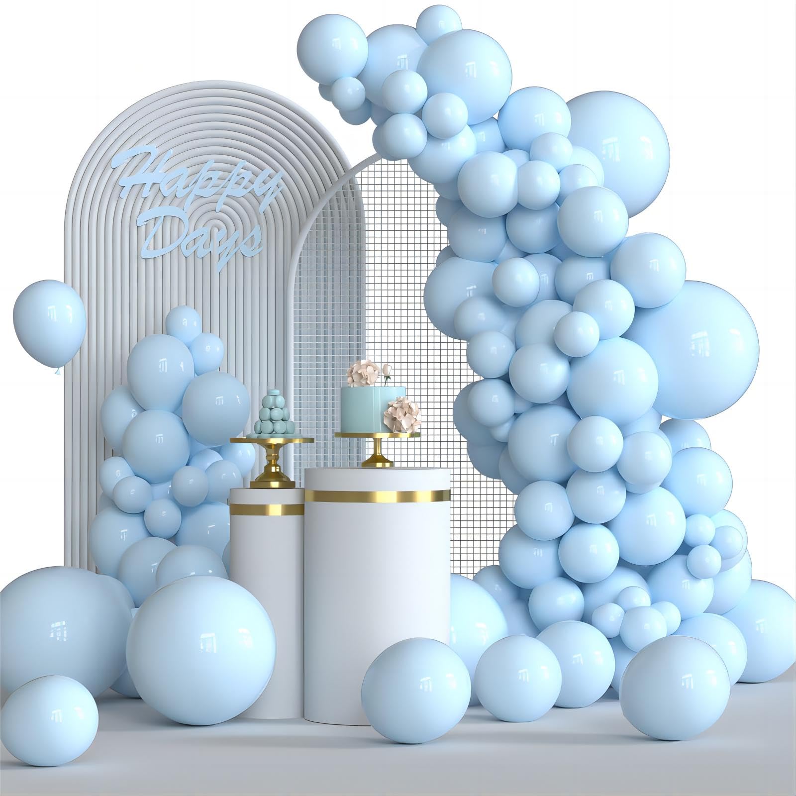Amazon.com: Light Blue Balloons, 110pcs Baby Blue Balloon Garland Arch ...
