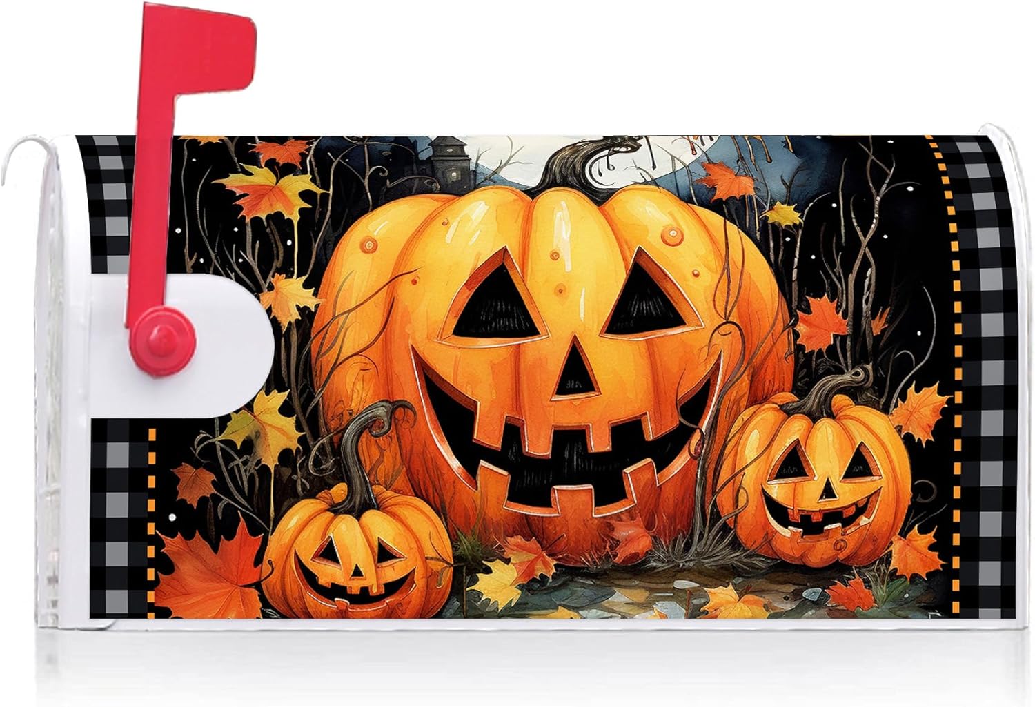 Amazon.com: Texupday Halloween Scary Pumpkins Maple Leaves Decoration ...