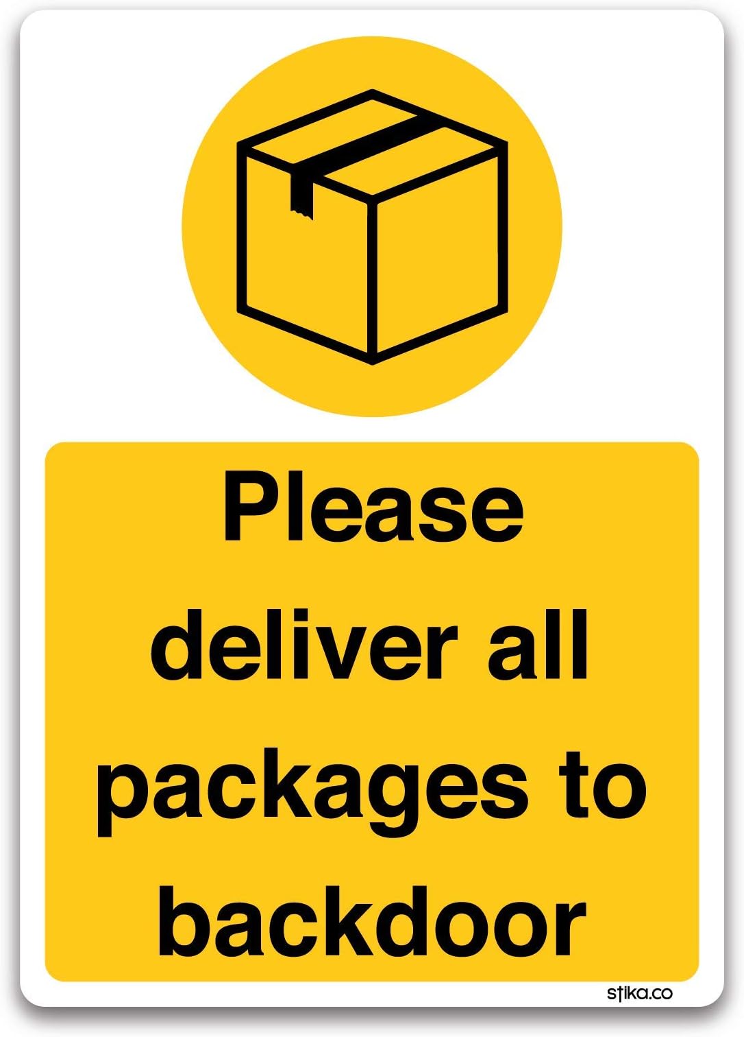 Please Use Back Door Sign - Metal, aluminium with adhesive, notice for ...