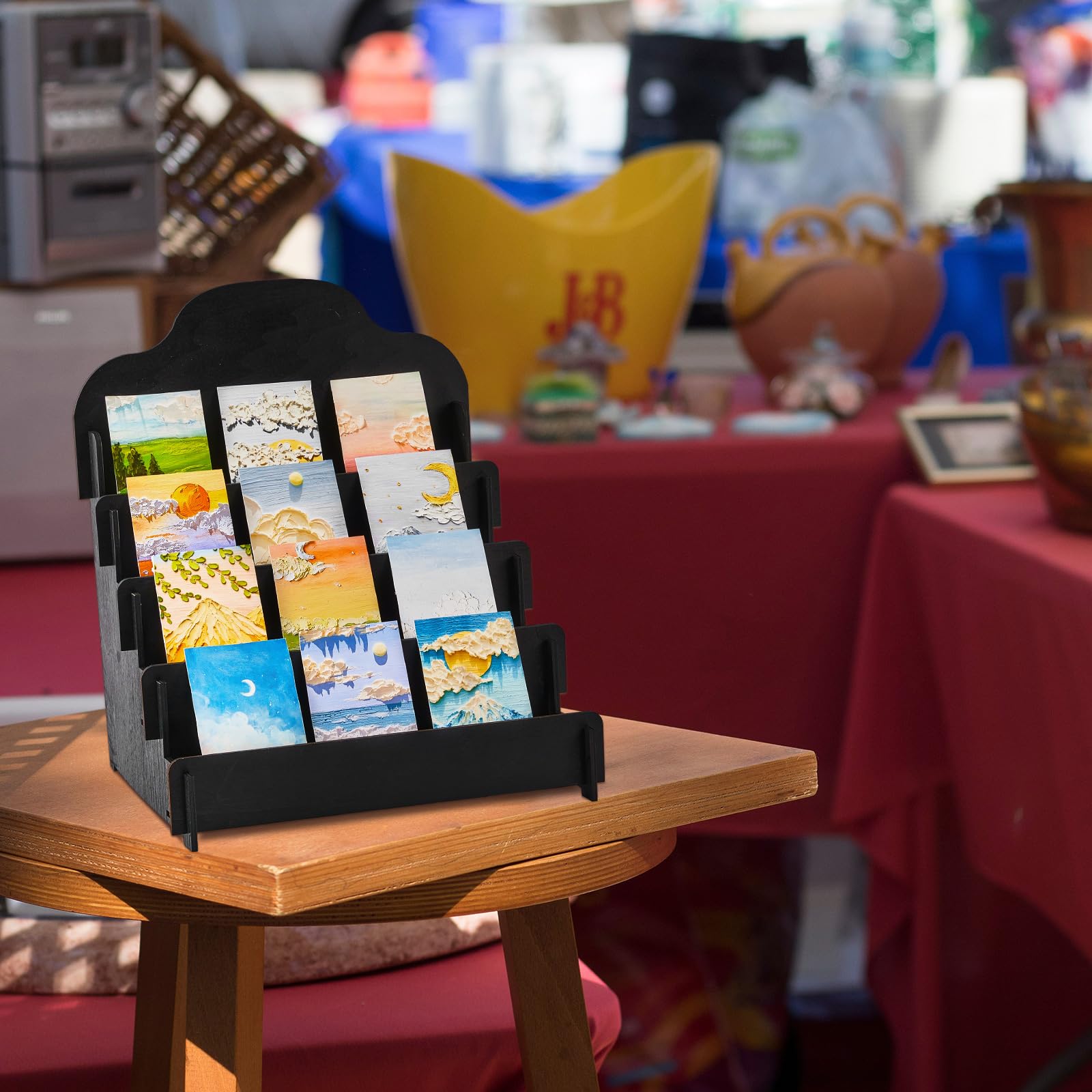 Snapklik.com : Barydat 2 Pcs 4 Tier Greeting Card Display Stand Wooden ...