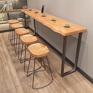 Amazon.com: XINGYUDS Solid Wood Bar Height Table, Live Edge Dining ...