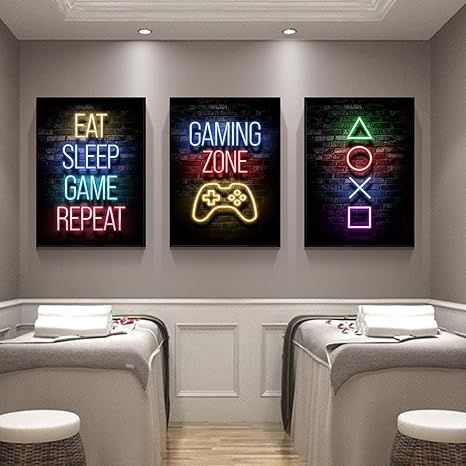 Art Print op Canvas Gaming Gamer Quotes Poster Game Play Canvas ...