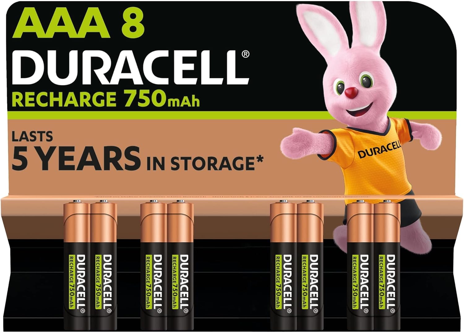 Duracell Rechargeables Piles AAA (lot de 8 piles), 750 mAh NiMH, 1000 ...