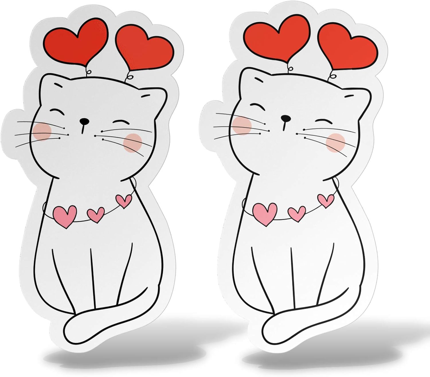 erreinge Sticker x2 Gatto Cuore Gattino Adesivo Sagomato in PVC per ...