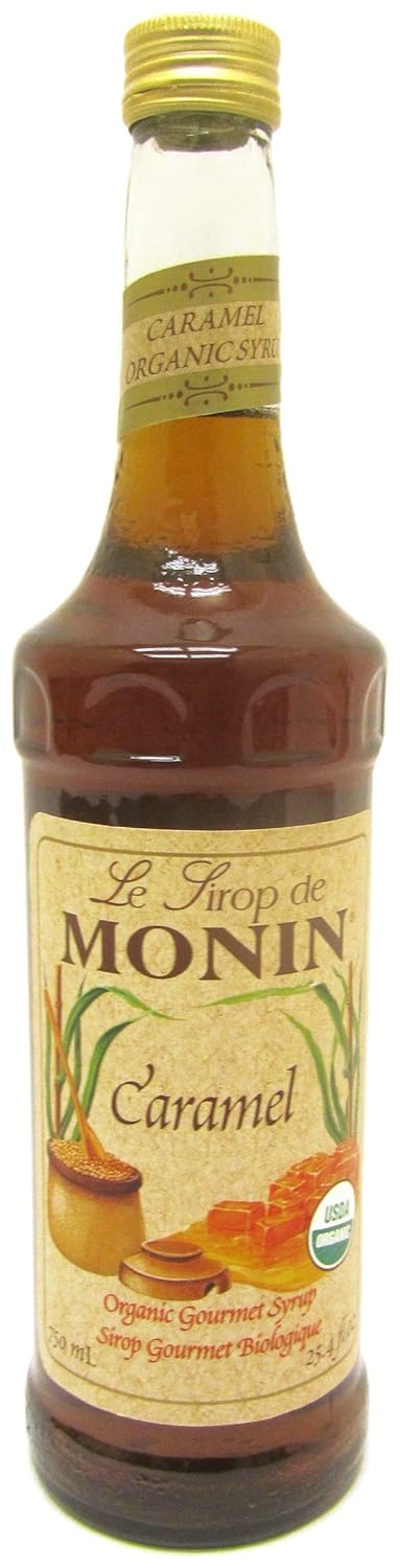Amazon.com : Monin Organic Caramel Syrup - 750ML Glass bottle, 25.4 ...