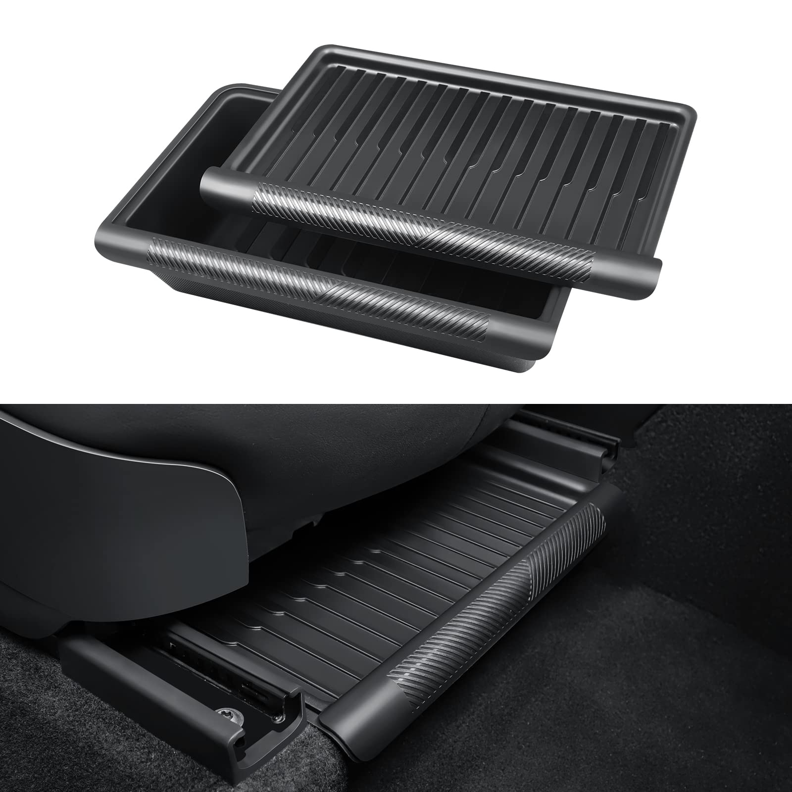 KUNIST Under Seat Storage Box for Tesla Model Y 2023, TPE Storage Tray ...