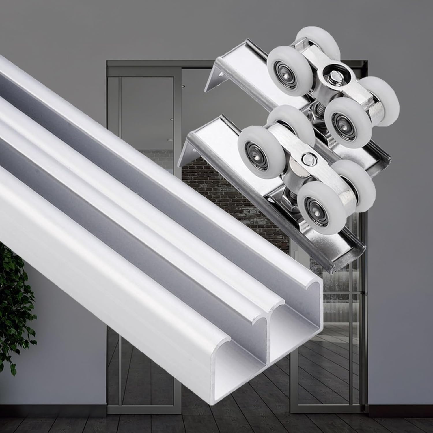 Amazon.com: 48 60 72 108 168 240 Inch Bypass Sliding Double Track Barn ...