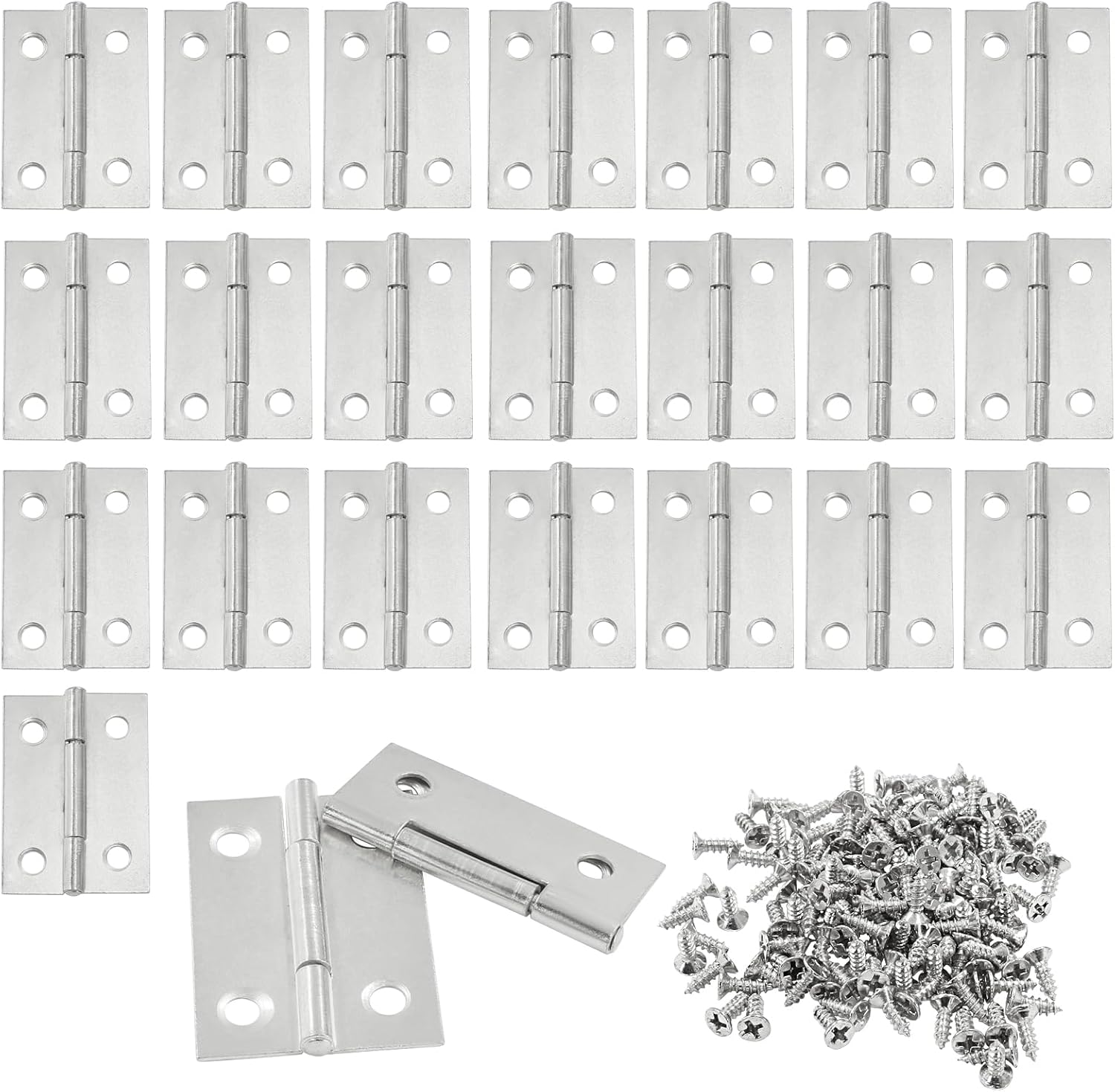 Murtenze 24 Pack Door Hinge Set - 1.5 Inch Cabinet Hinges with Mounting ...