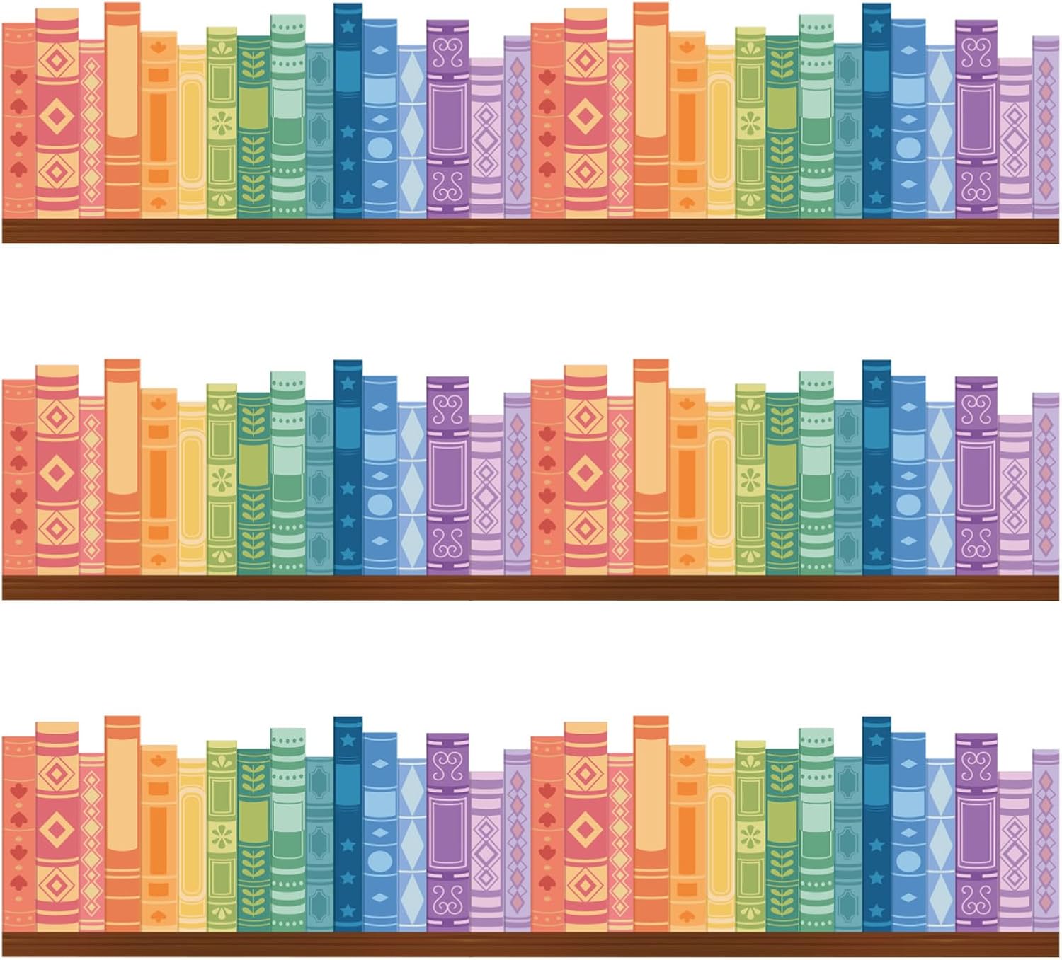 Amazon.com: Starboling 50 Feet Bulletin Board Border,Colorful Bookshelf ...