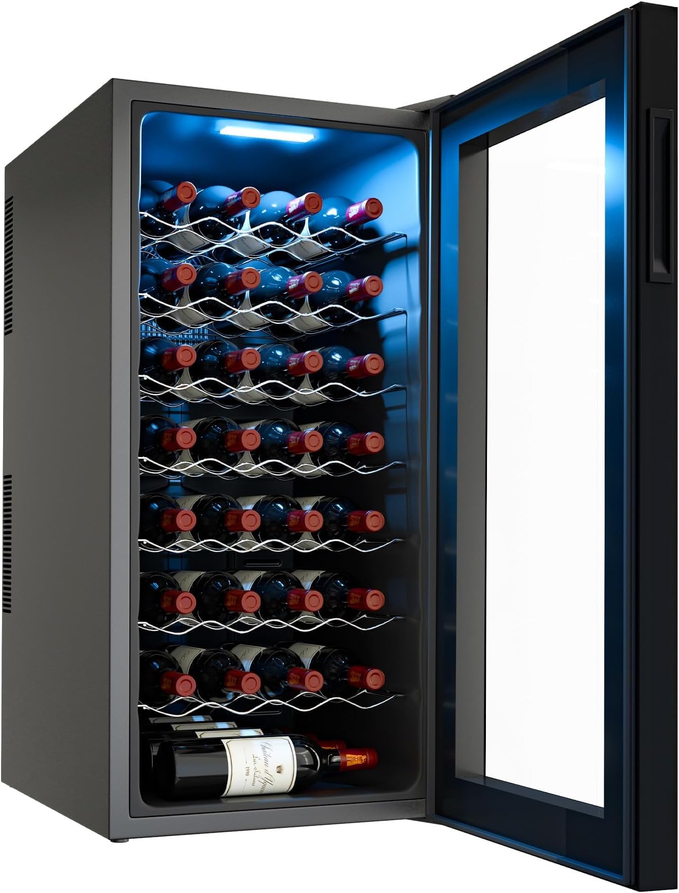 Amazon.com: Fijinhom 32 Bottle Wine Cooler, Black, Thermoelectric Wine ...