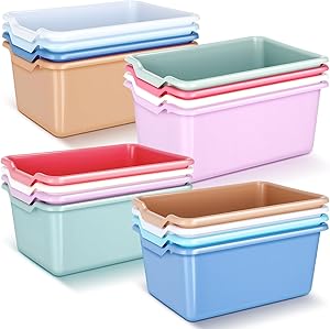 Amazon.com - Dandat 16 Pcs Book Bins for Classroom Library Plastic ...