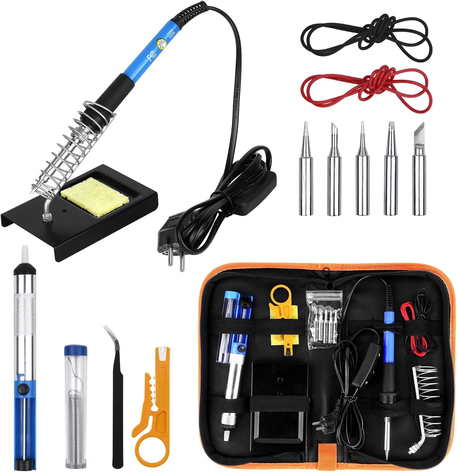 Soldering Iron Kit, Sondiko 60W Welding Iron Kit Electronics with On ...
