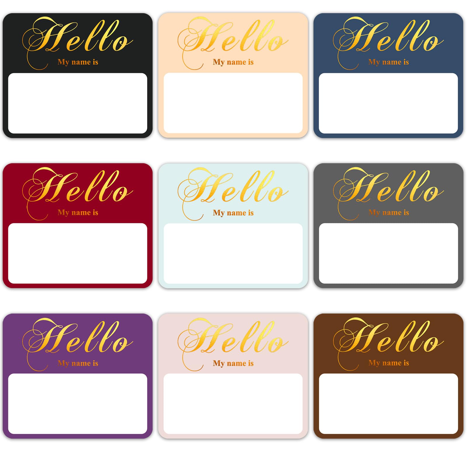 Amazon.com : 180 PCS Name Tags Sticker, Hello My Name is Name Tag, Gold ...