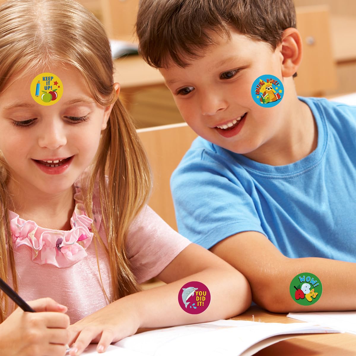 Snapklik.com : 3 Rolls Reward Stickers For Kids Classroom 1500 Pcs ...