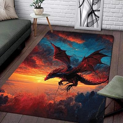 Amazon.com: Custom Dragon Rug - Purple Dragon Rugs - Dragon Rug,Dragon ...