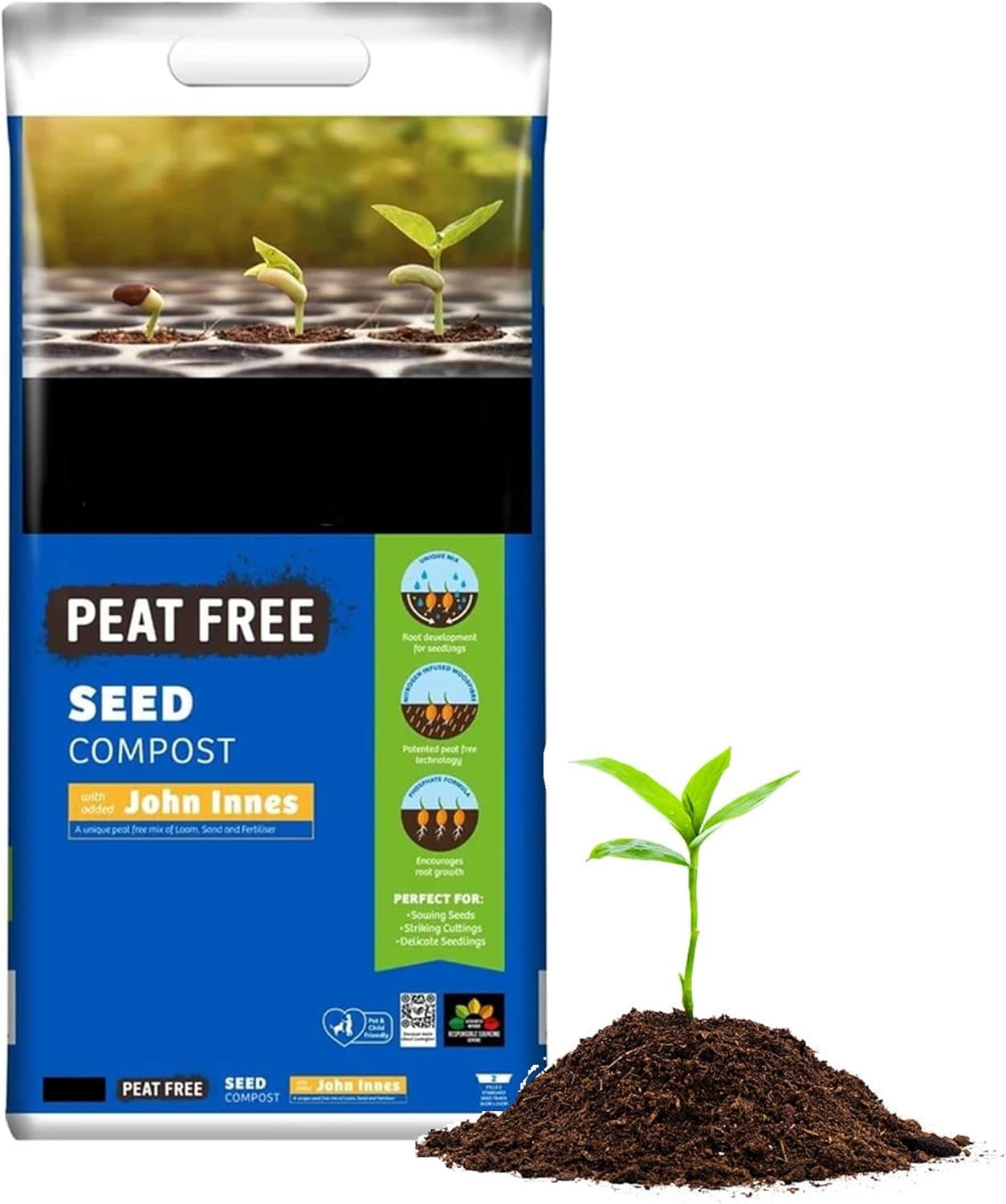 10L John Innes Seed Compost Peat Free High Phosphate Seed Potting Soil ...