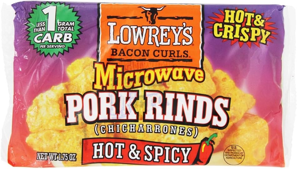 Lowrey's Bacon Curls Microwave Pork Rinds (Chicharrones), Original, 1. ...