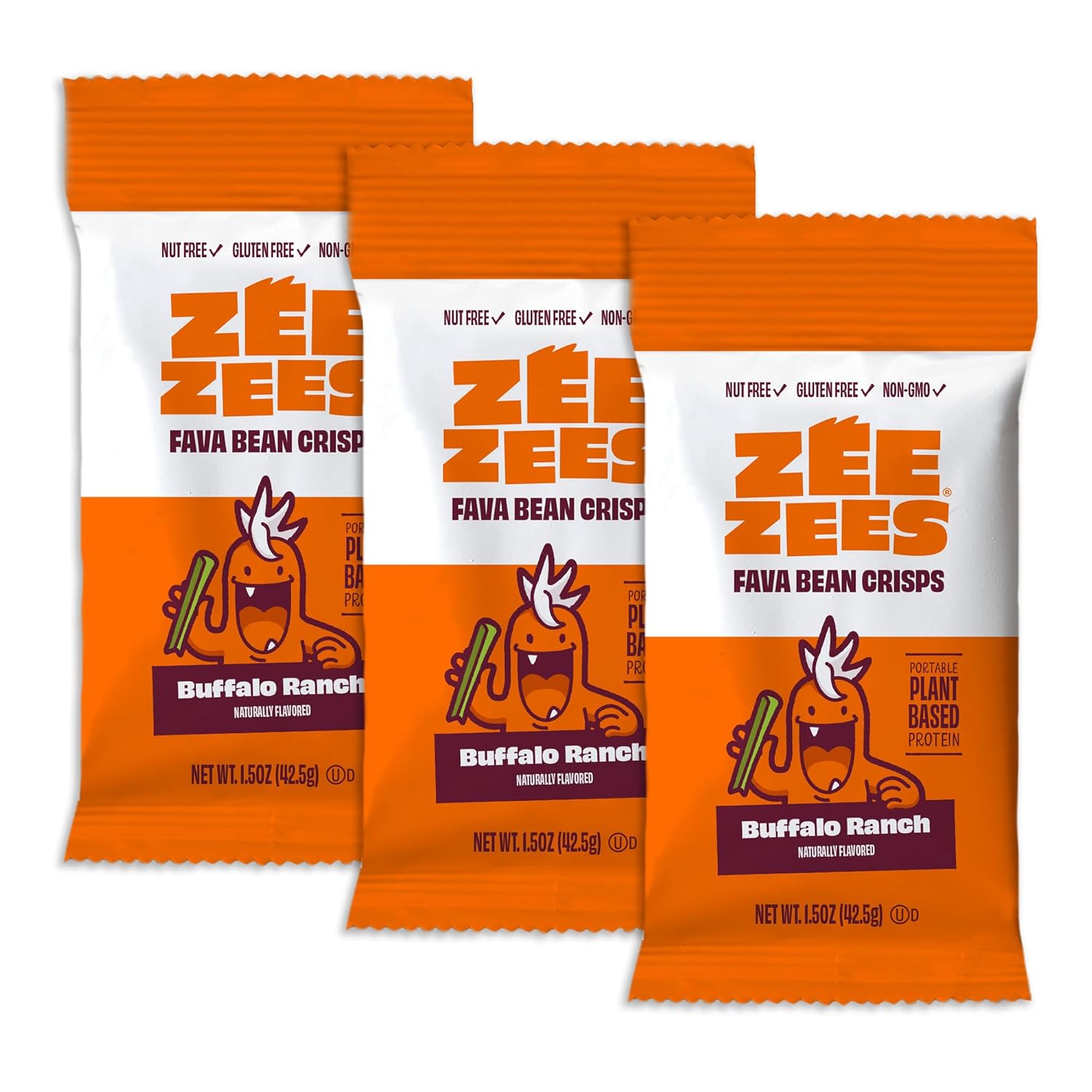Amazon.com: Zee Zees Buffalo Ranch Fava Beans, 1.5 oz, 24 Count, 10g ...