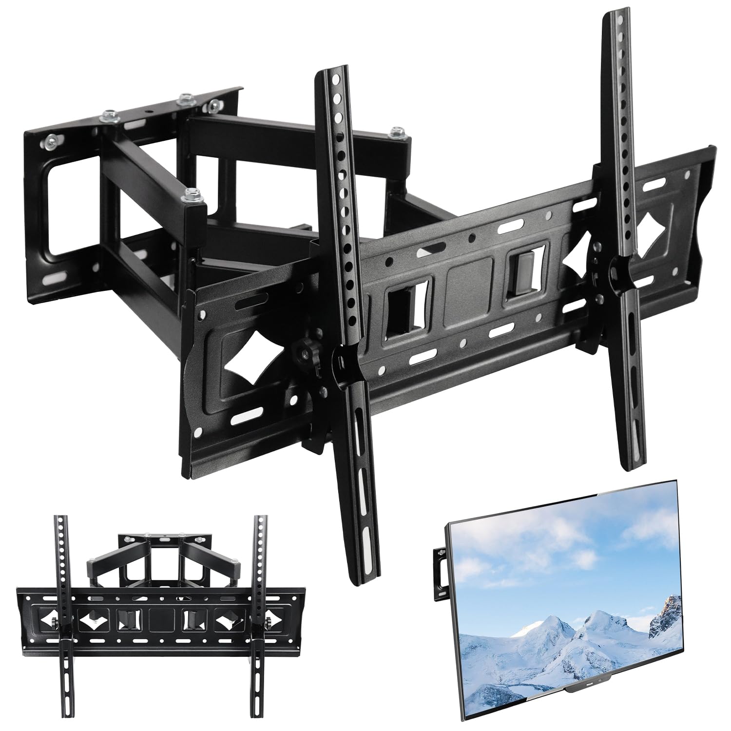 Buy Yakiter Full Motion TV Wall for Most 32-80 inch TV, Swivel and Tilt ...