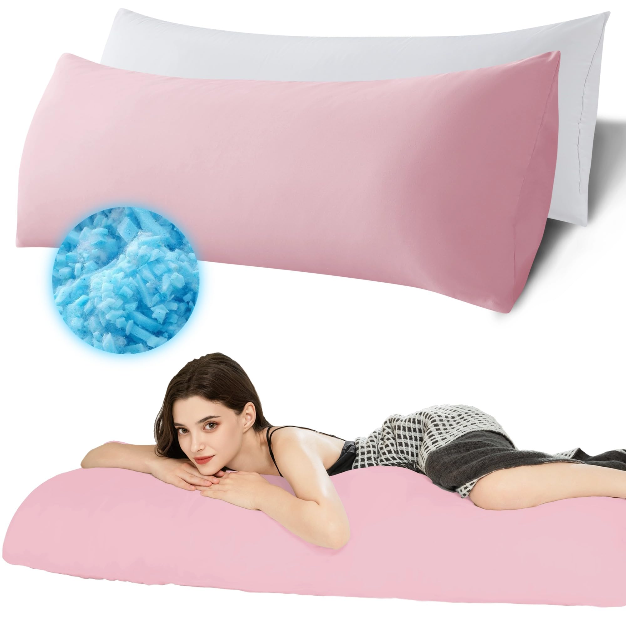 Amazon.com: Ubauba Memory Foam Body Pillow with Cover, Full Large Body ...