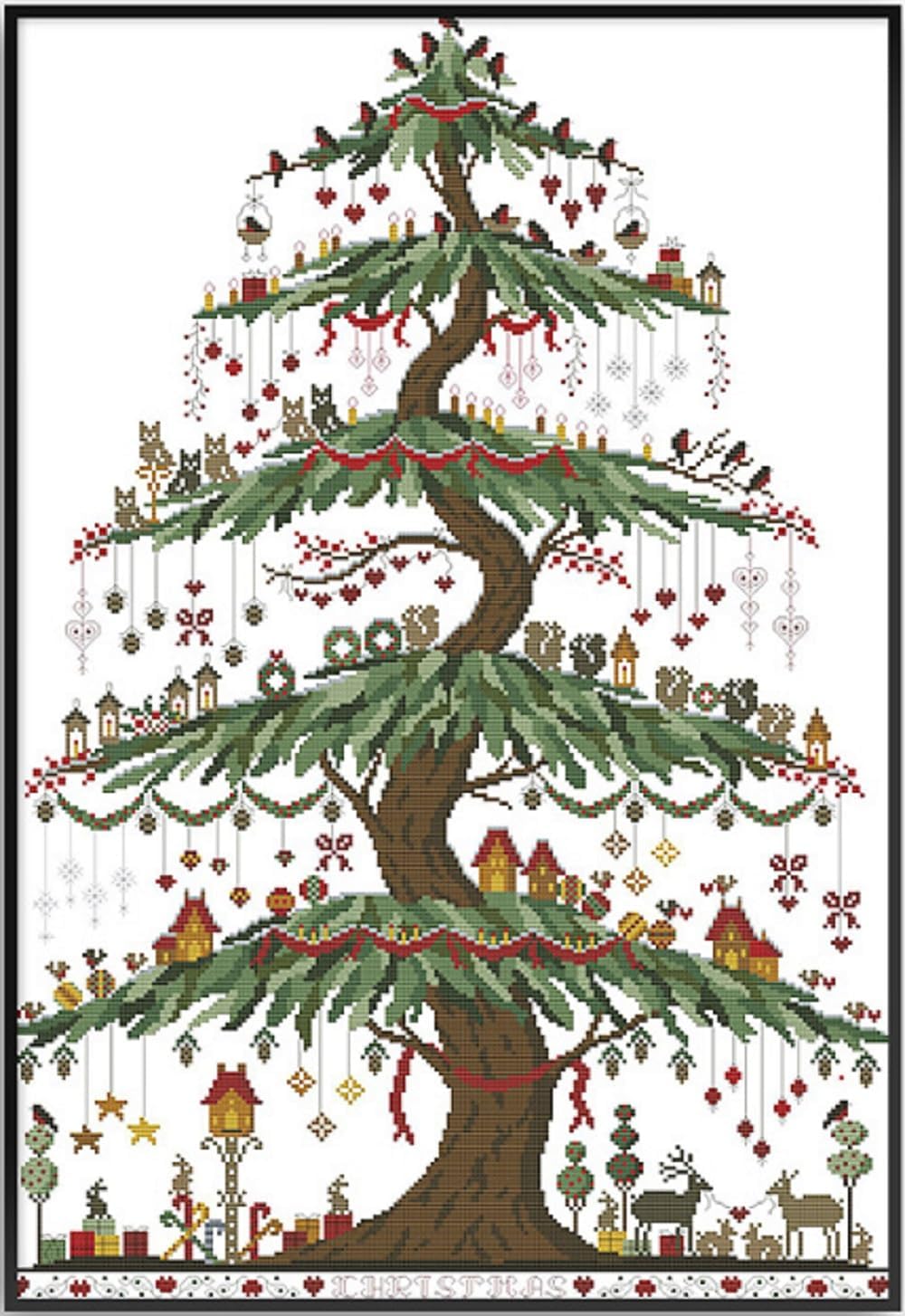 Amazon.com: Qeerysew Cross Stitch Kit Stamped Full Range of Embroidery ...