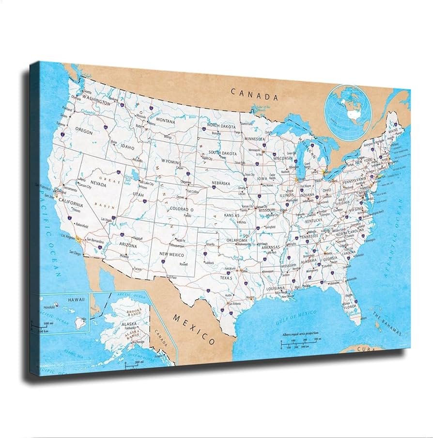 Mapa De Carreteras De Estados Unidos 8x11