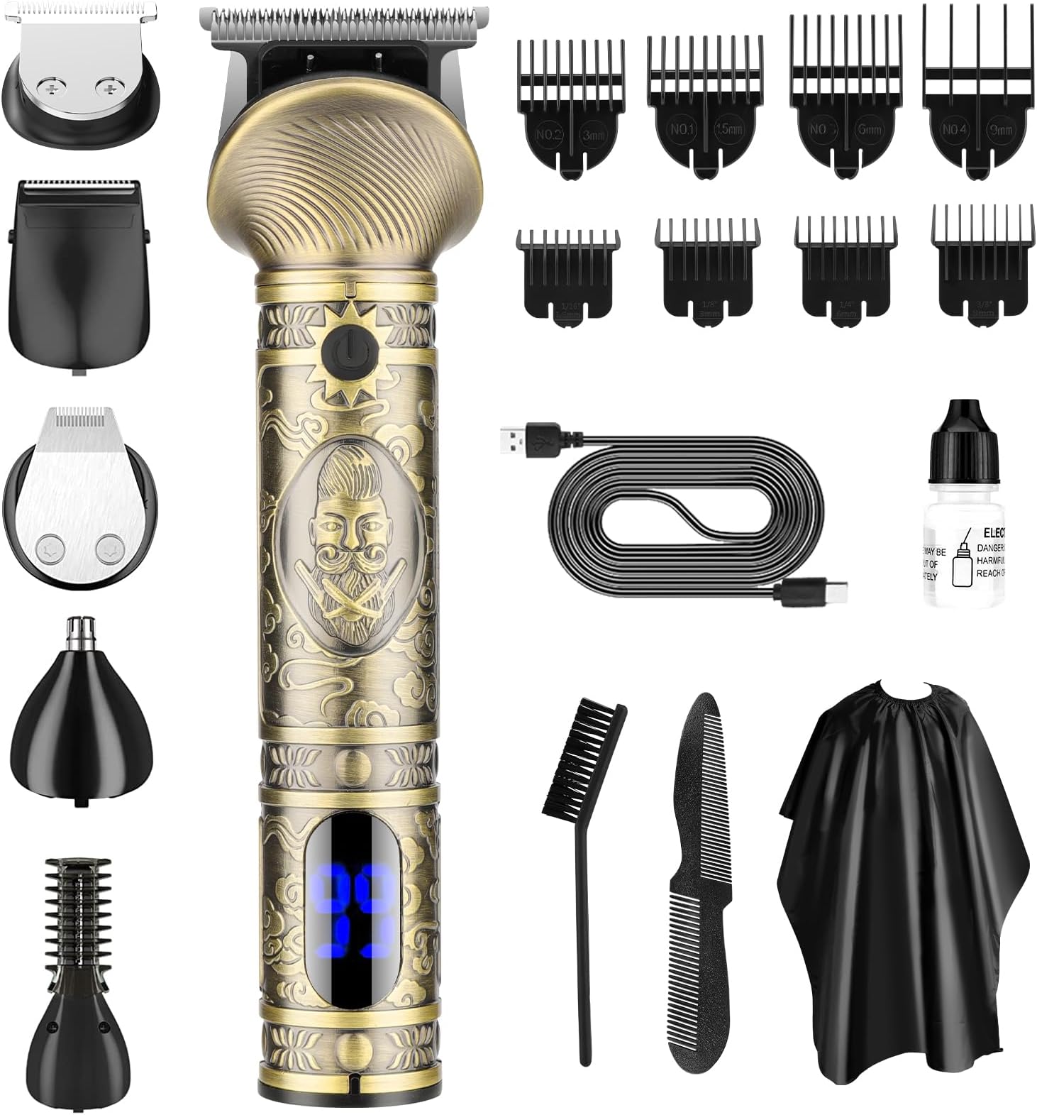 Amazon.com: QREEYX Beard Trimmer Kit for Men - Professional 6 in 1 Hair ...