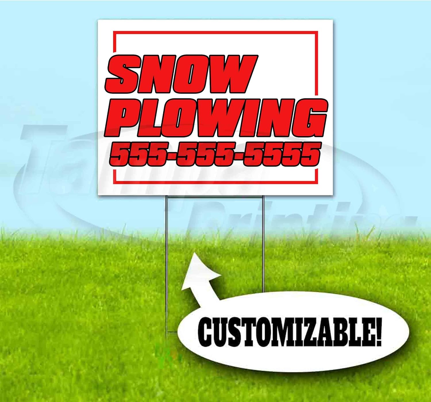 Amazon.com: Snow Plowing Custom (18"x24") Corrugated Plastic Yard Sign ...