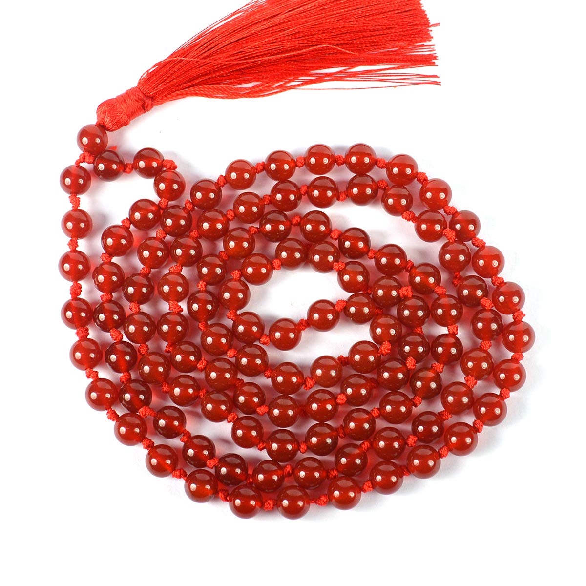 Reiki Crystal Products Red Onyx Mala - Necklace 8 mm Crystal Stone Mala ...