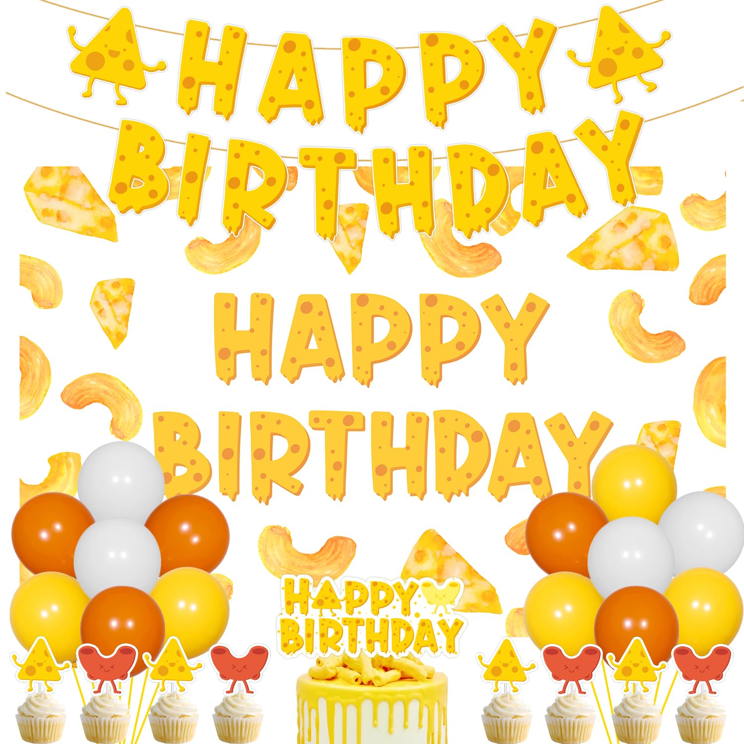 Amazon.com: 43Pcs Cheese Themed Birthday Party Decorations Sweet Cheesy ...