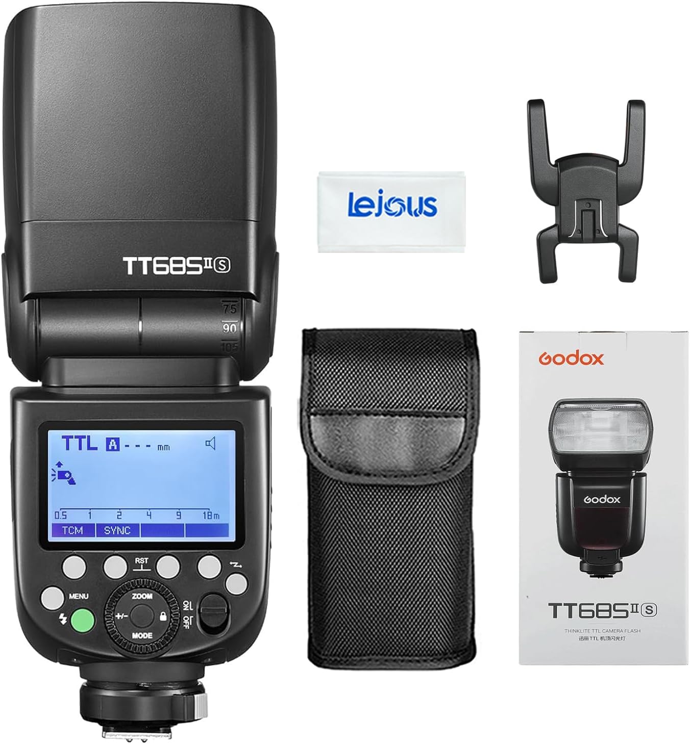 Godox V1S Speedlite Flash rond professionnel 76 W 1/8000 HSS 2,4 G ...