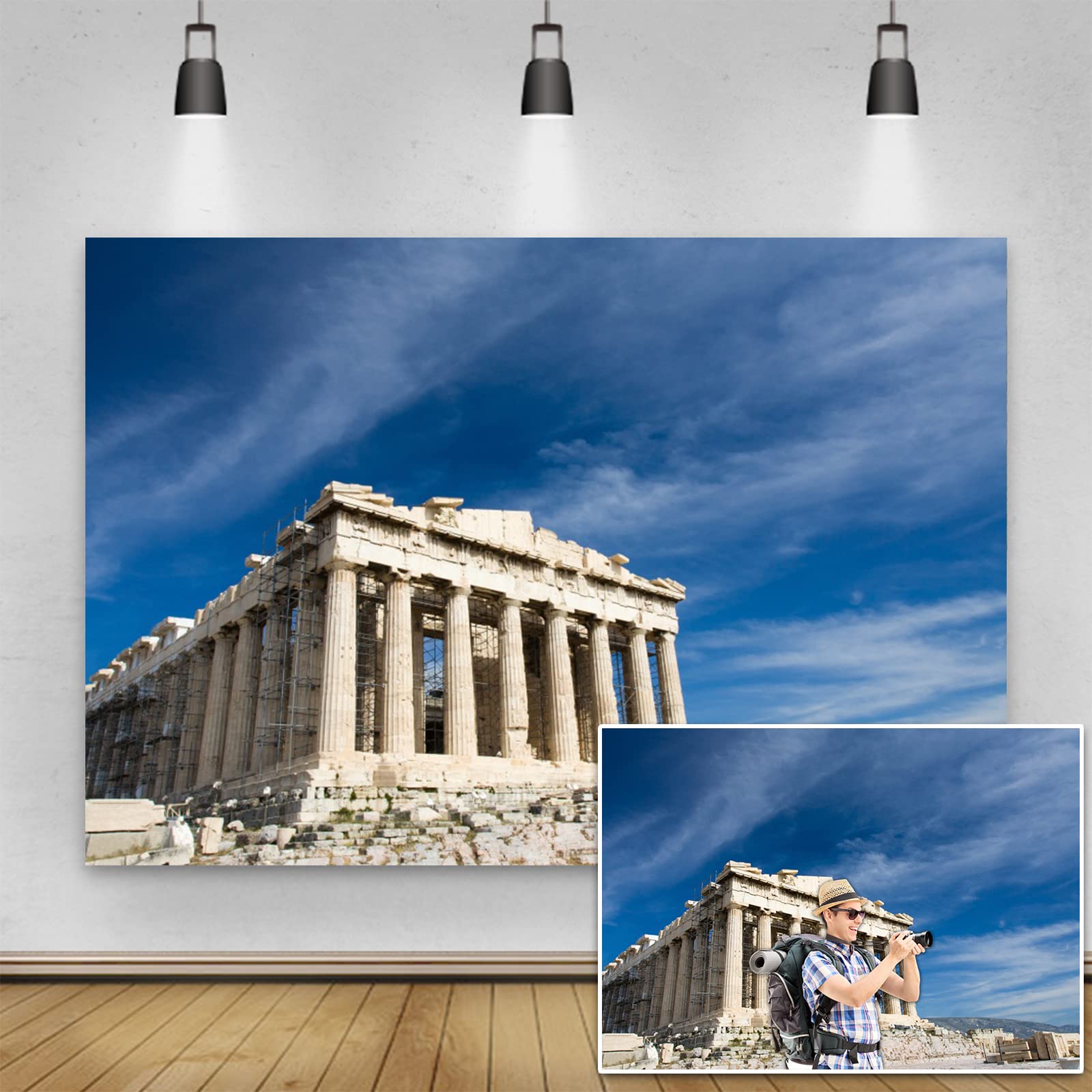 Buy Yeele 8x6ft Ancient Greek Architectural Ruins Backdrop Parthenon ...