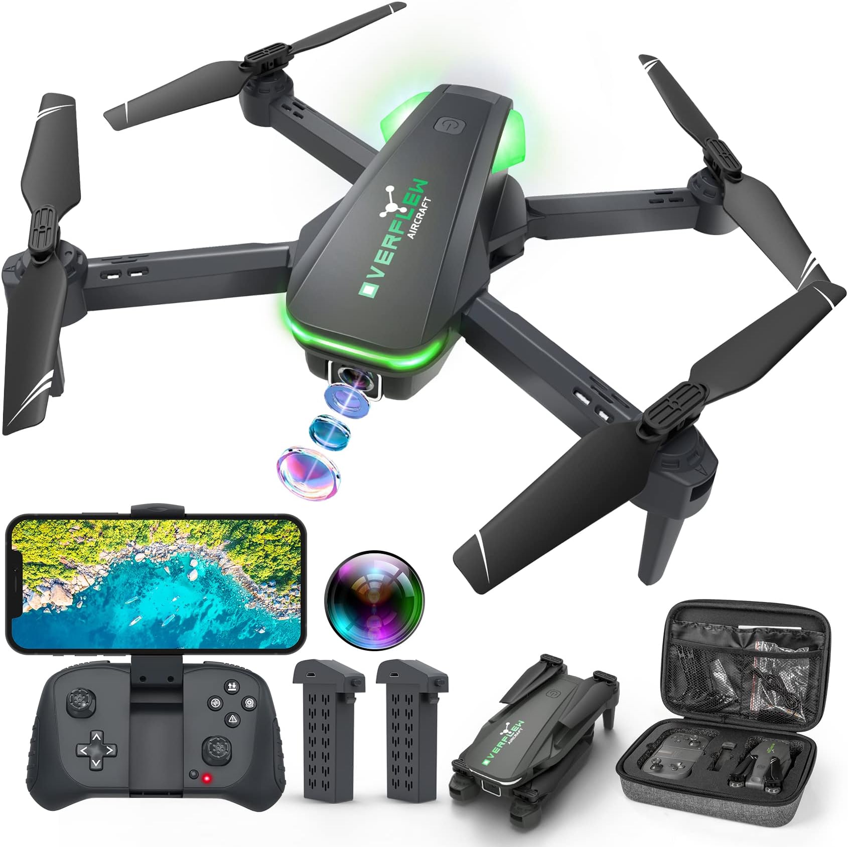 Amazon.com: Drone with 1080P Camera for Beginners and Kids, Foldable ...