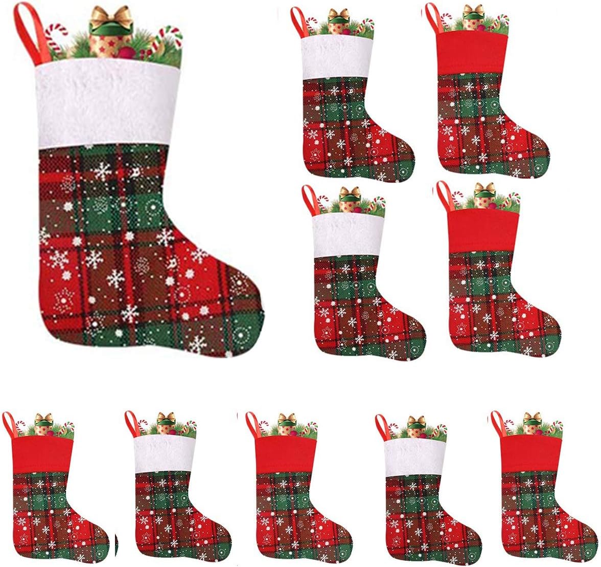 Amazon.com: Christmas Stockings - 24 Pack 9" Mini Christmas Favor Treat ...