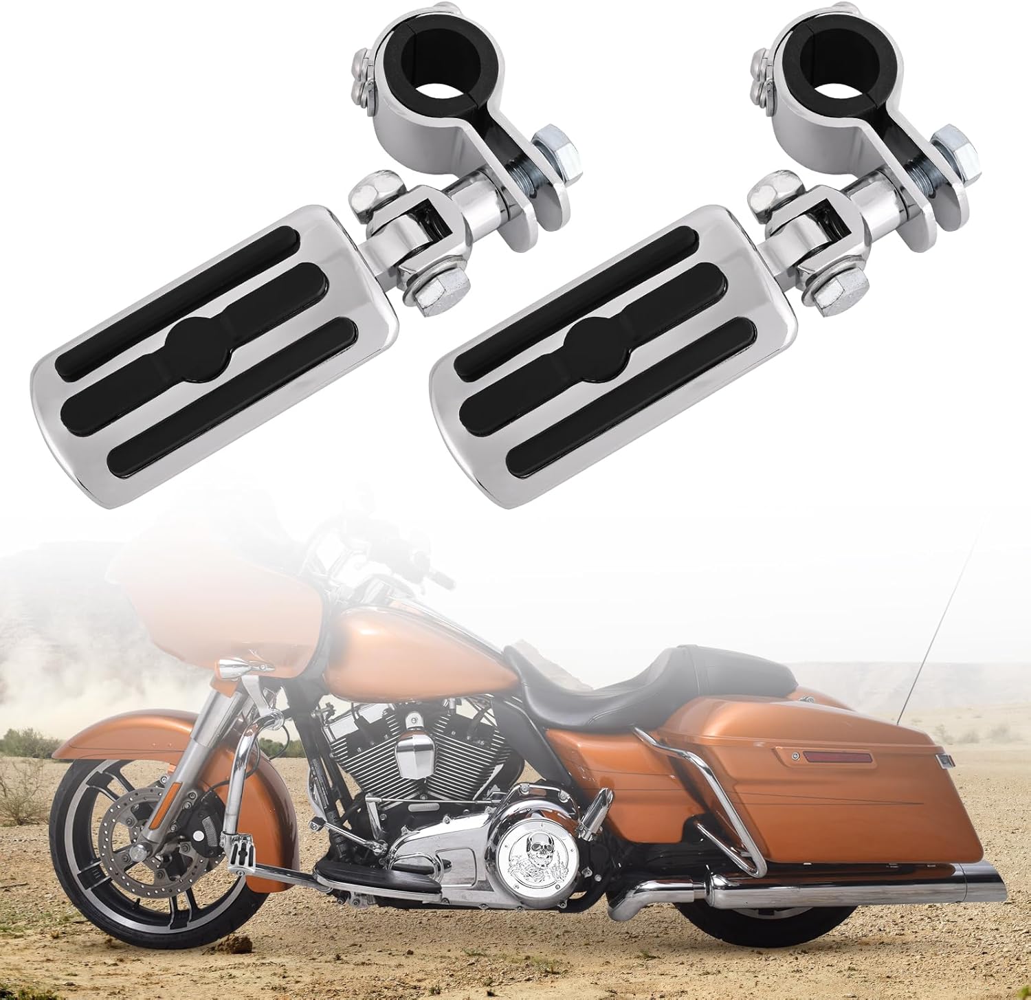 Amazon.com: Motorcycle Highway Pegs, Crash Bar Highway Foot Pegs ...