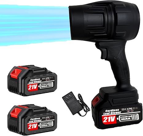 Amazon.com: Leaf Blower Cordless Electric, 500000RPM with 2 x 4.0Ah ...