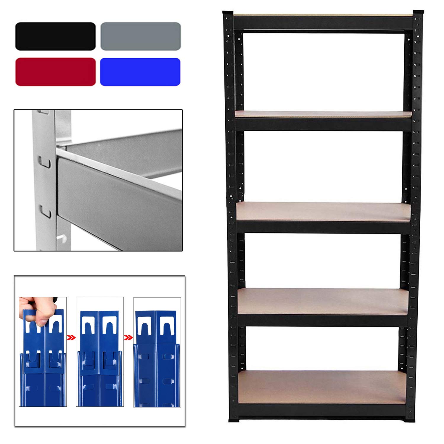 Buy LDHS Garage Shed Storage Shelving Unit, Blue, 180x90x40cm, 5 Tier ...