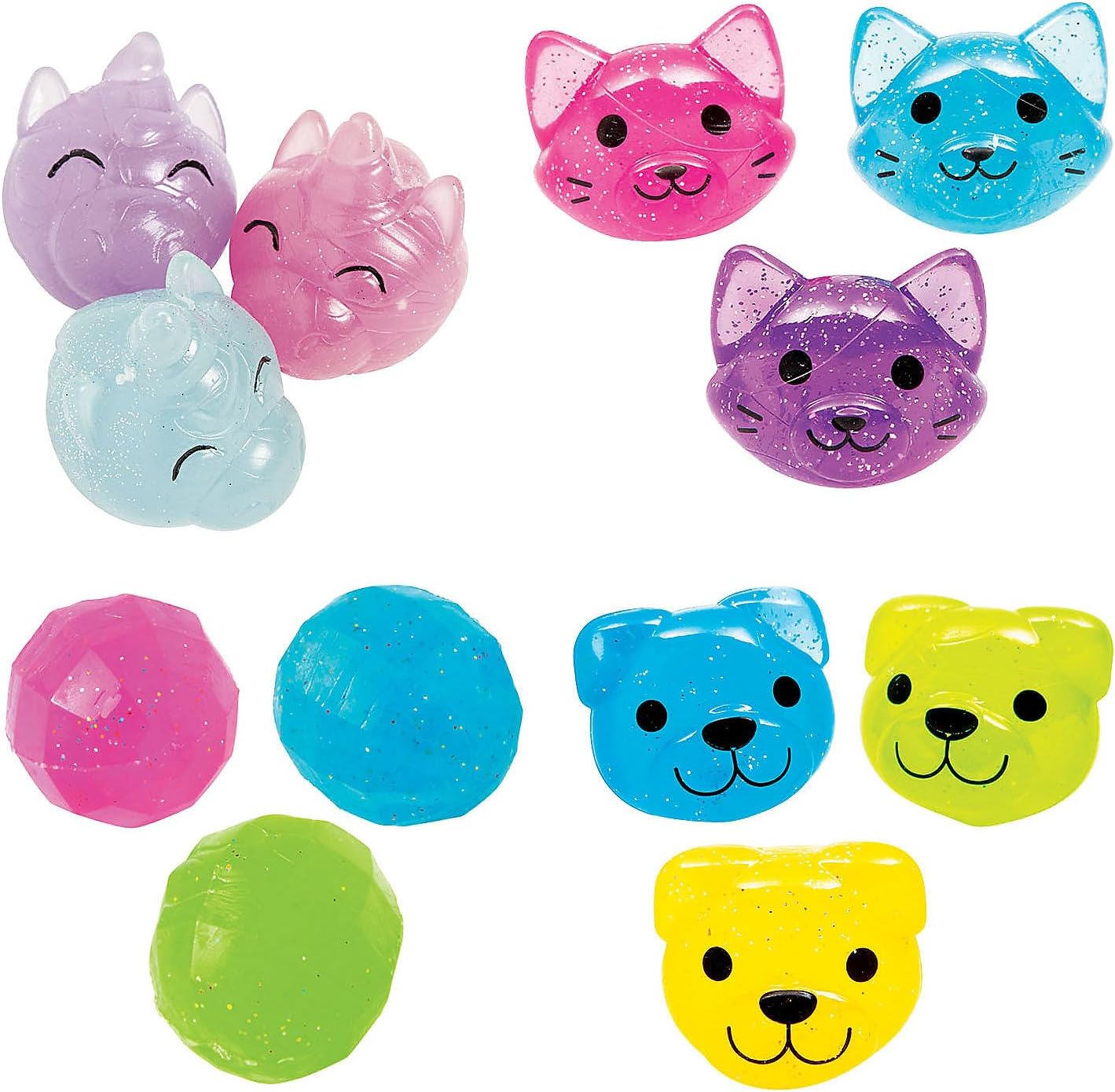 Amazon.com: Fun Express Shaped Bouncy Ball Assortment Bulk 48 Pc : Toys ...