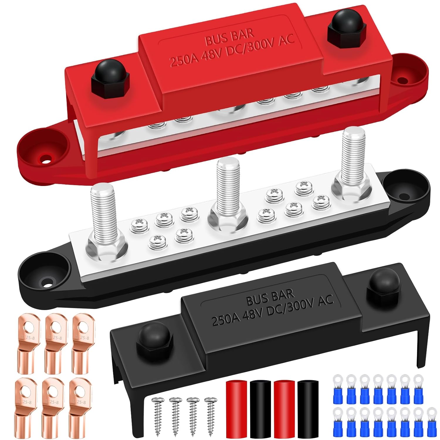 Amazon.com: Aienxn 250A Power Distribution Block, 12V Bus Bar Marine 5/ ...