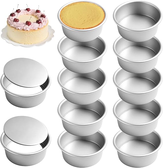 Amazon.com: EupHHonycs 12 Pack Small Round Cake Pan 4 Inch Mini ...