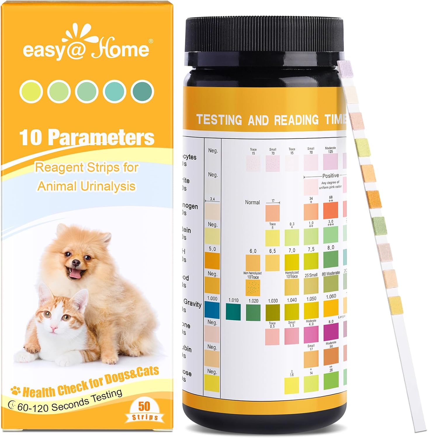 Amazon.com: Easy@Home Pet Diabetes UTI Urine Test Strips 50 Counts, 10 ...