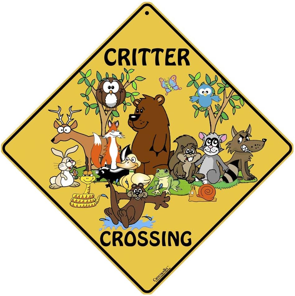 Amazon.com : CROSSWALKS Critter Crossing 12" X 12" Aluminum Sign (X268) : Yard Signs : Patio ...